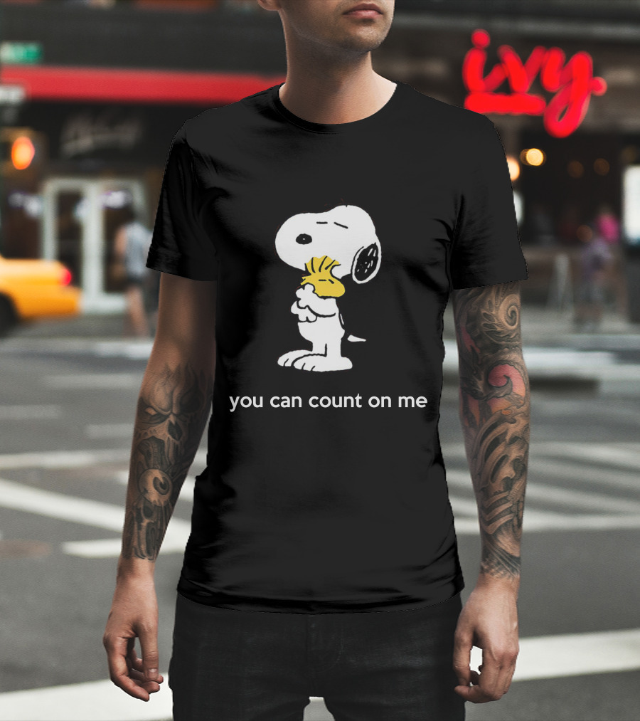 Snoopy And Woodstock You Can Count On Me Hug T-Shirt