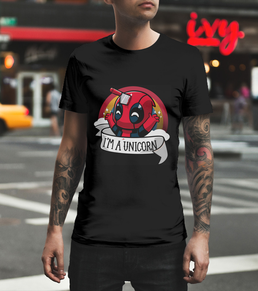 I'm A Unicorn Axe Head Deadpool Rainbow T-Shirt
