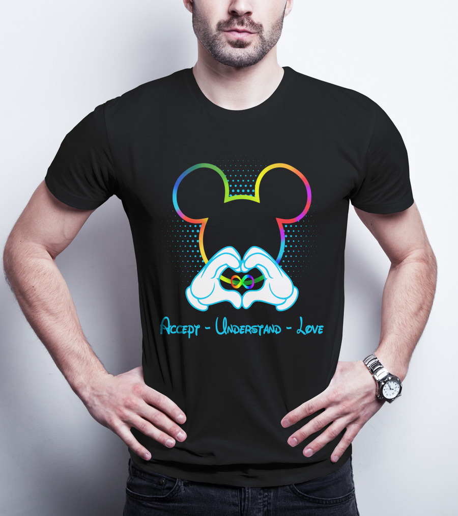 Accept Understand Love Mickey Autism Infinity T-Shirt