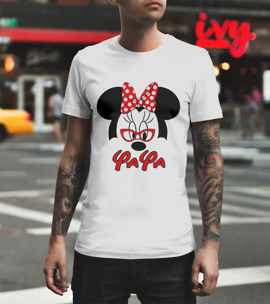 Minnie Yaya Red Polka Dot Bow And Glasses T-Shirt