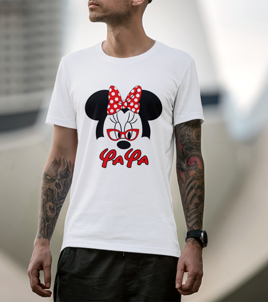 Minnie Yaya Red Polka Dot Bow And Glasses T-Shirt