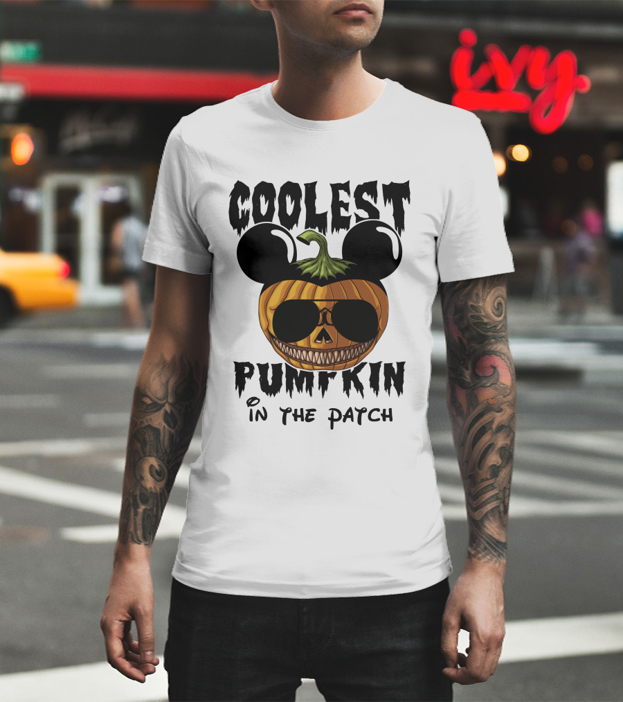 Coolest Pumpkin In The Patch Mickey Ears Sunglasses T-Shirt