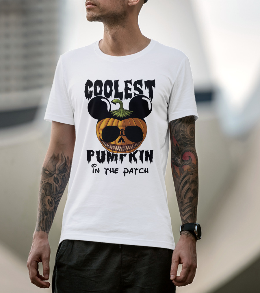 Coolest Pumpkin In The Patch Mickey Ears Sunglasses T-Shirt