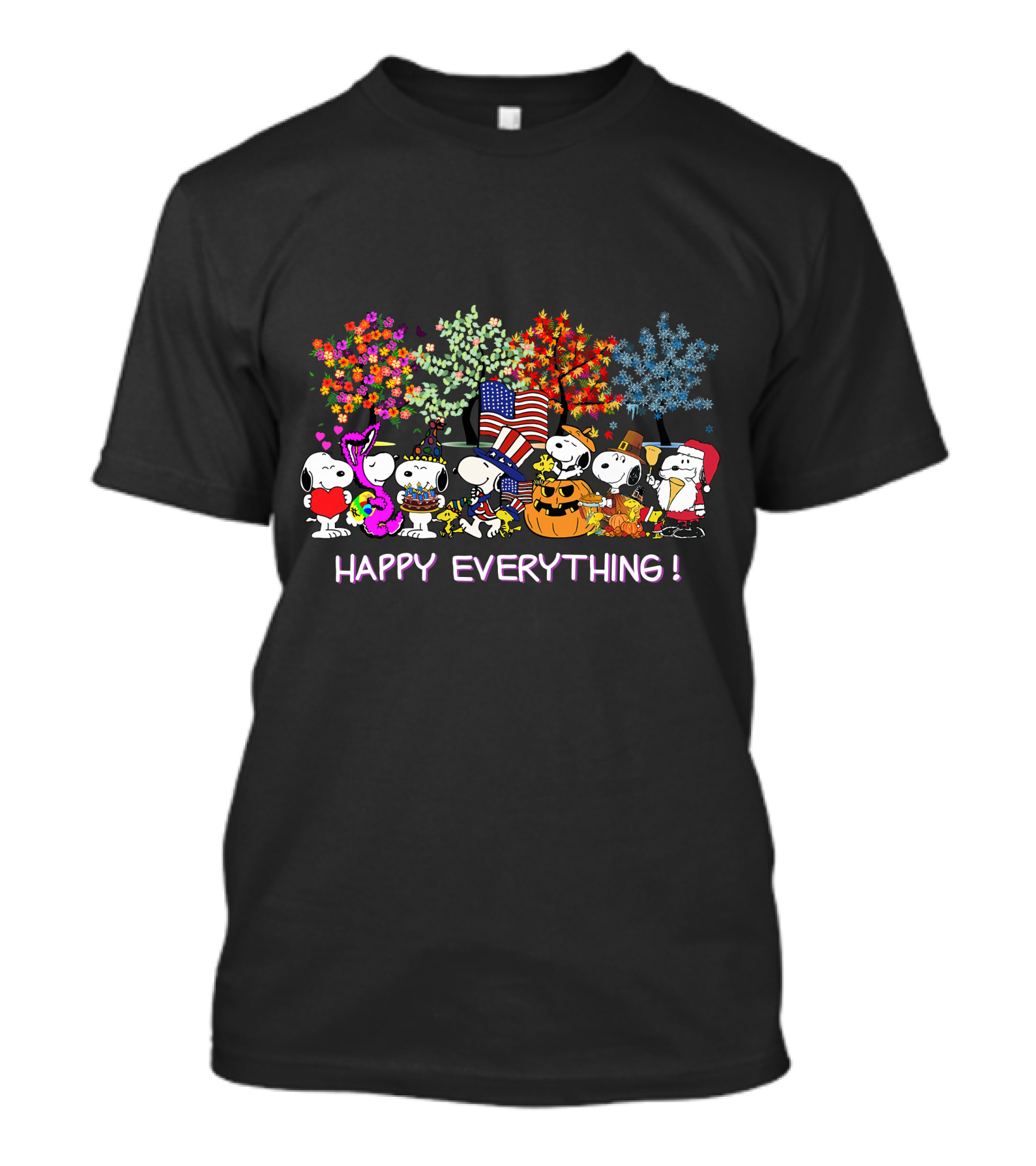 Happy Everything Snoopy Seasonal Celebrations T-Shirt