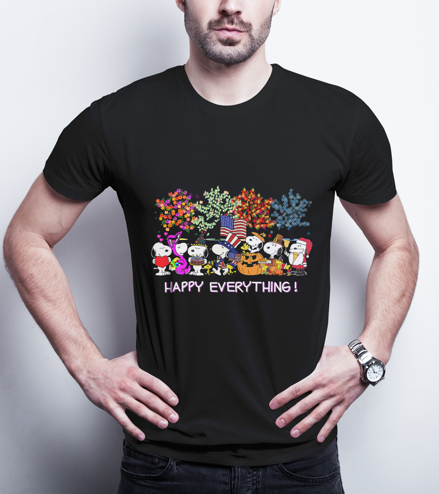 Happy Everything Snoopy Seasonal Celebrations T-Shirt