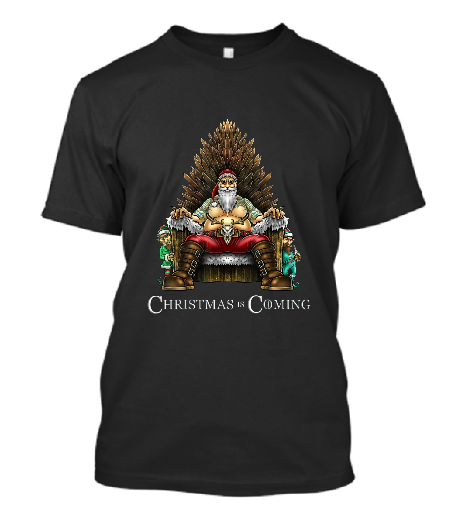 Santa On Throne Christmas Is Coming T-Shirt