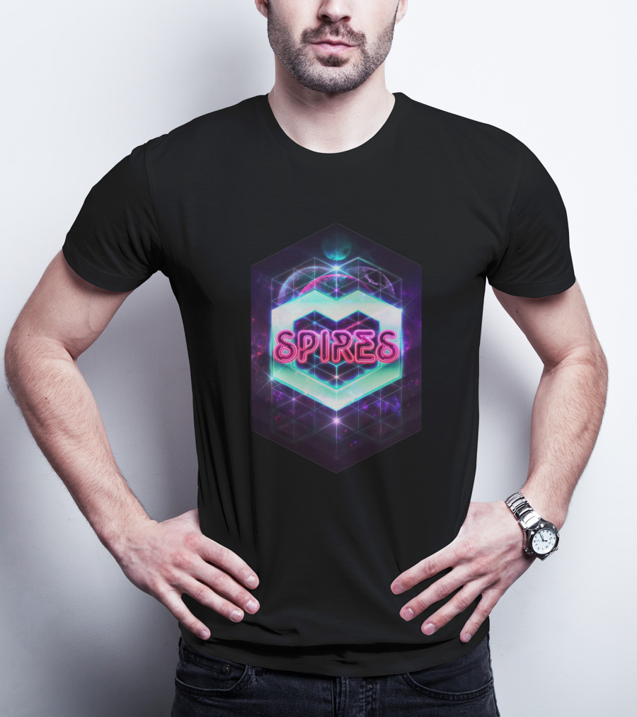 80'S Spires Neon Geometric Space 75142 T-Shirt