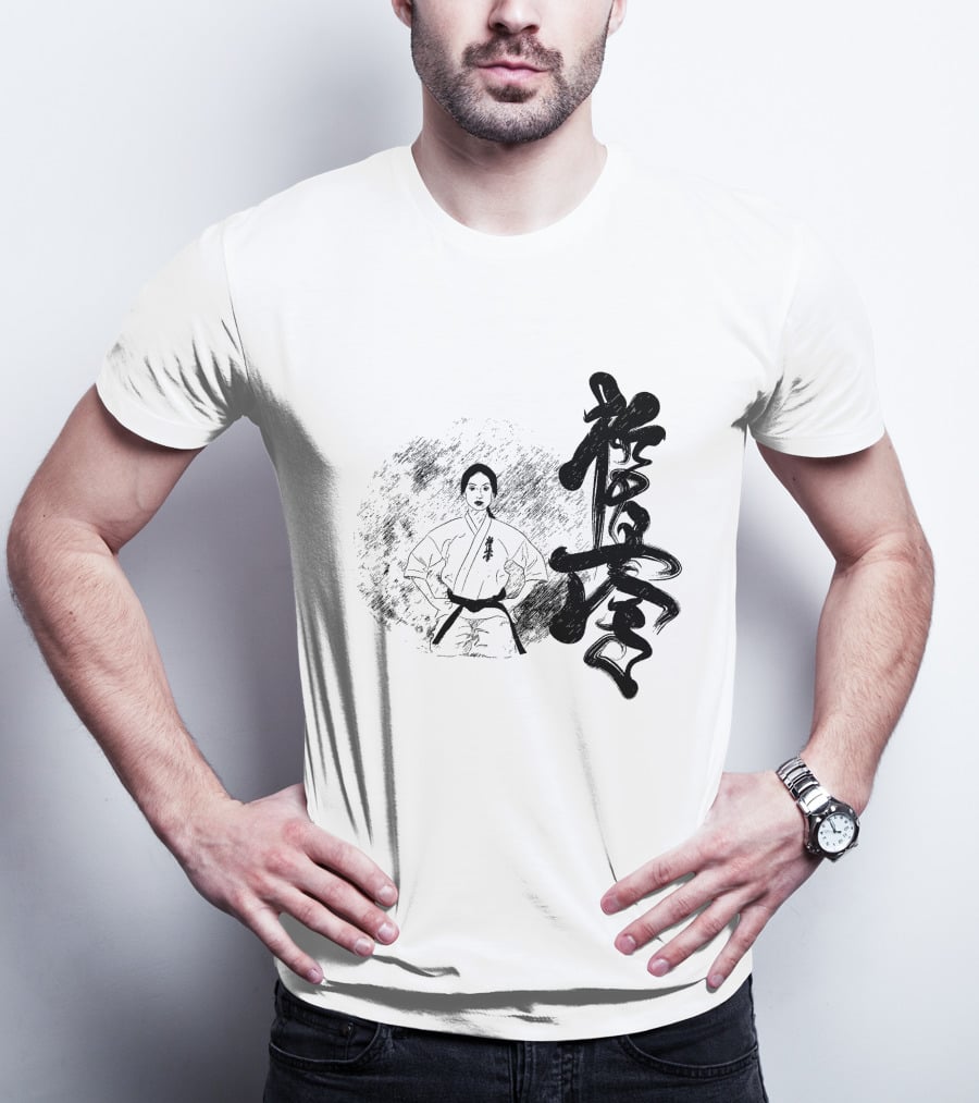 Karate Girl Black Kanji Martial Arts T-Shirt