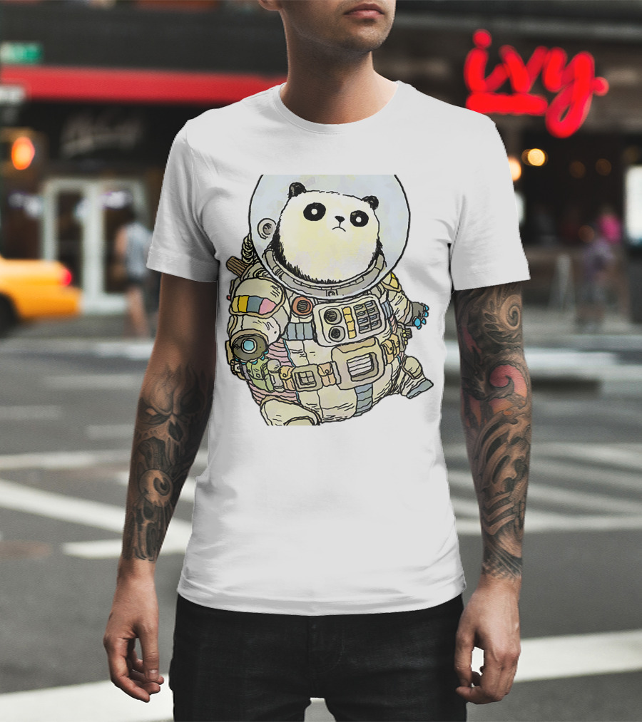 Panda Astronaut Adventure In Space Suit T-Shirt
