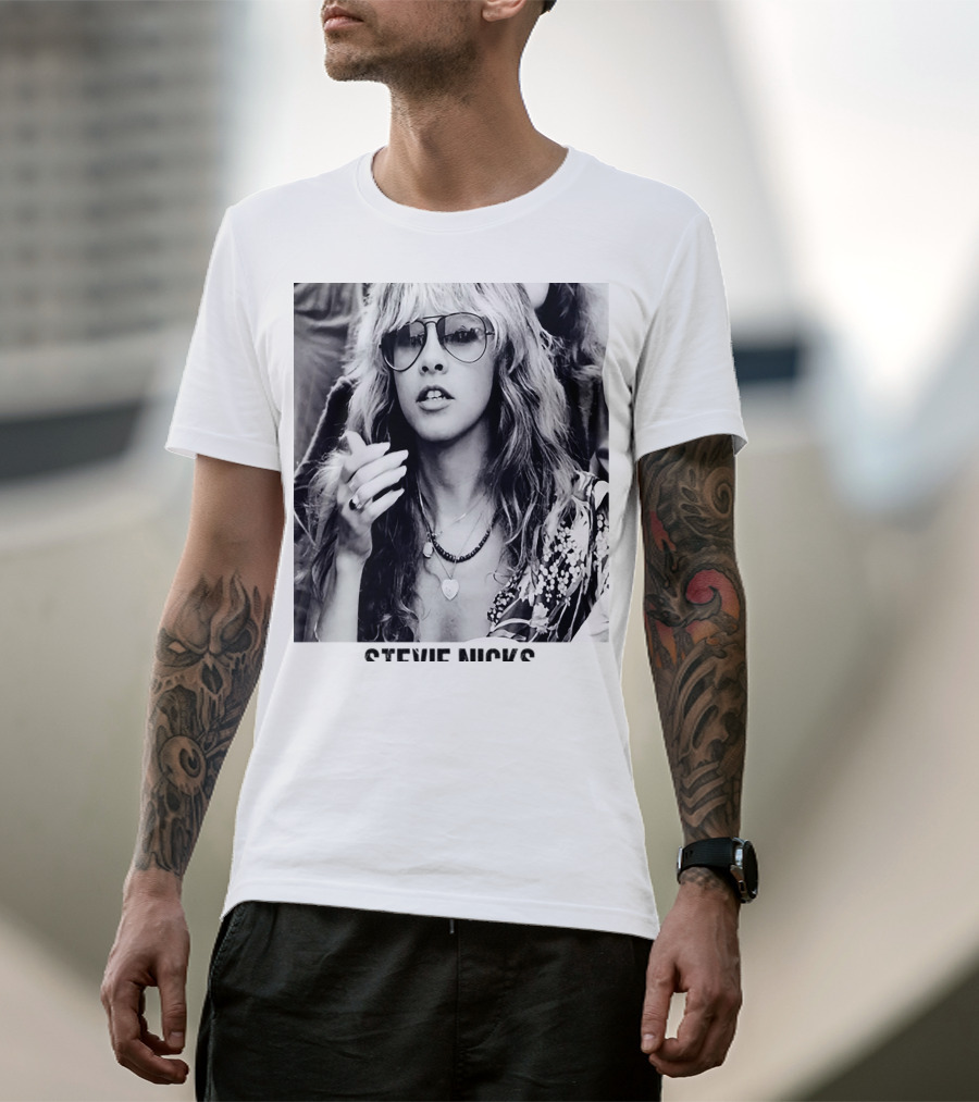 Stevie Nicks Black And White Portrait T-Shirt