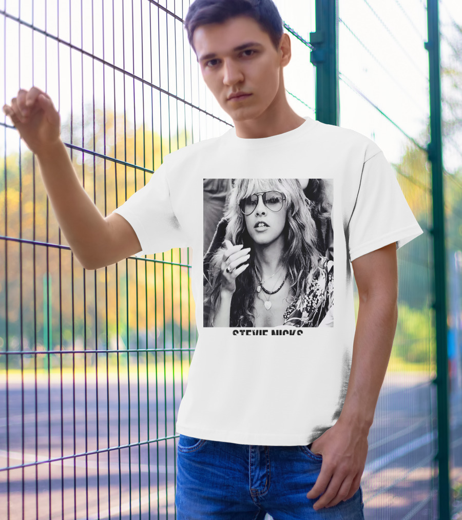Stevie Nicks Black And White Portrait T-Shirt