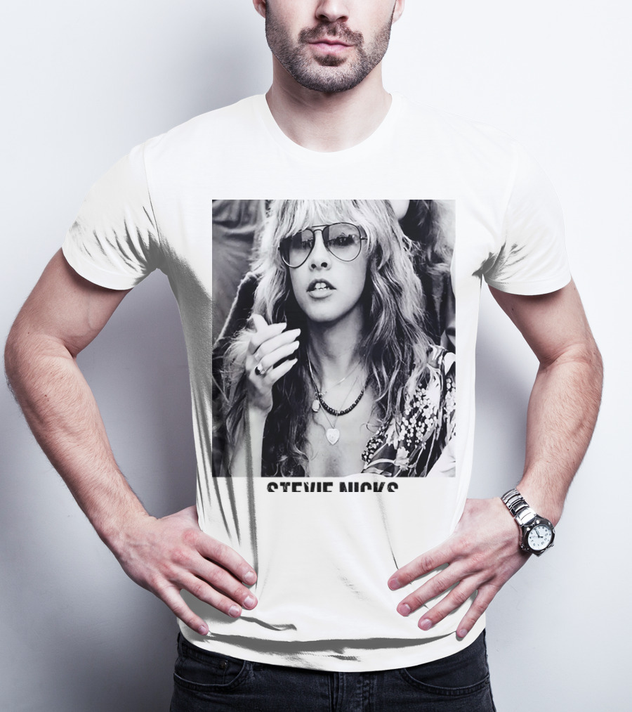 Stevie Nicks Black And White Portrait T-Shirt