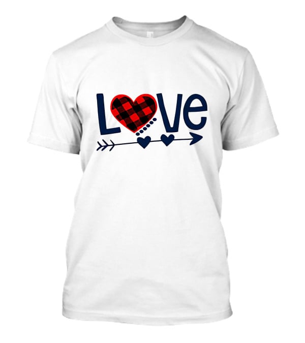Love Arrow Plaid Heart And Hearts On Arrow T-Shirt