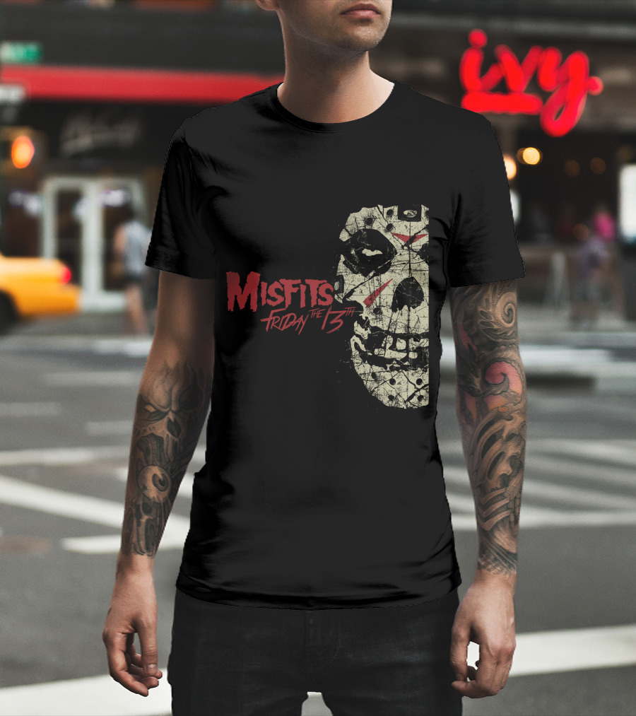 Misfits Friday The 13th Skull Horror Punk Crossover T-Shirt