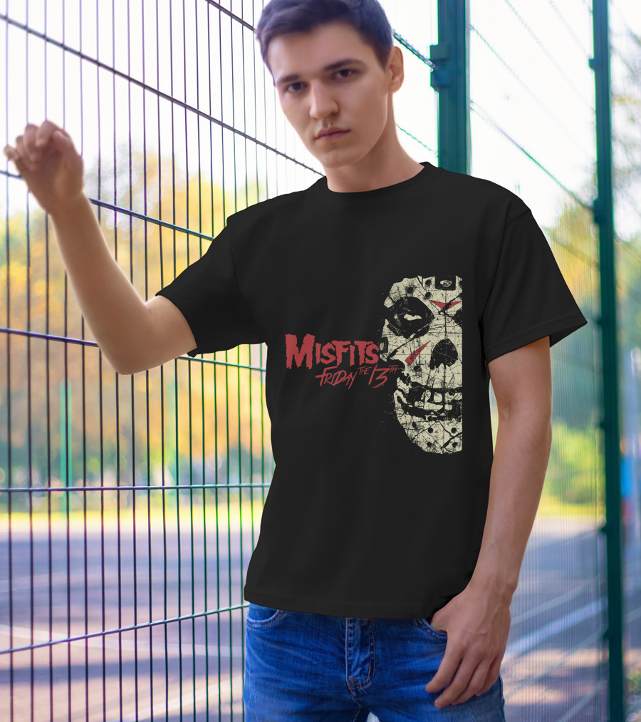 Misfits Friday The 13th Skull Horror Punk Crossover T-Shirt