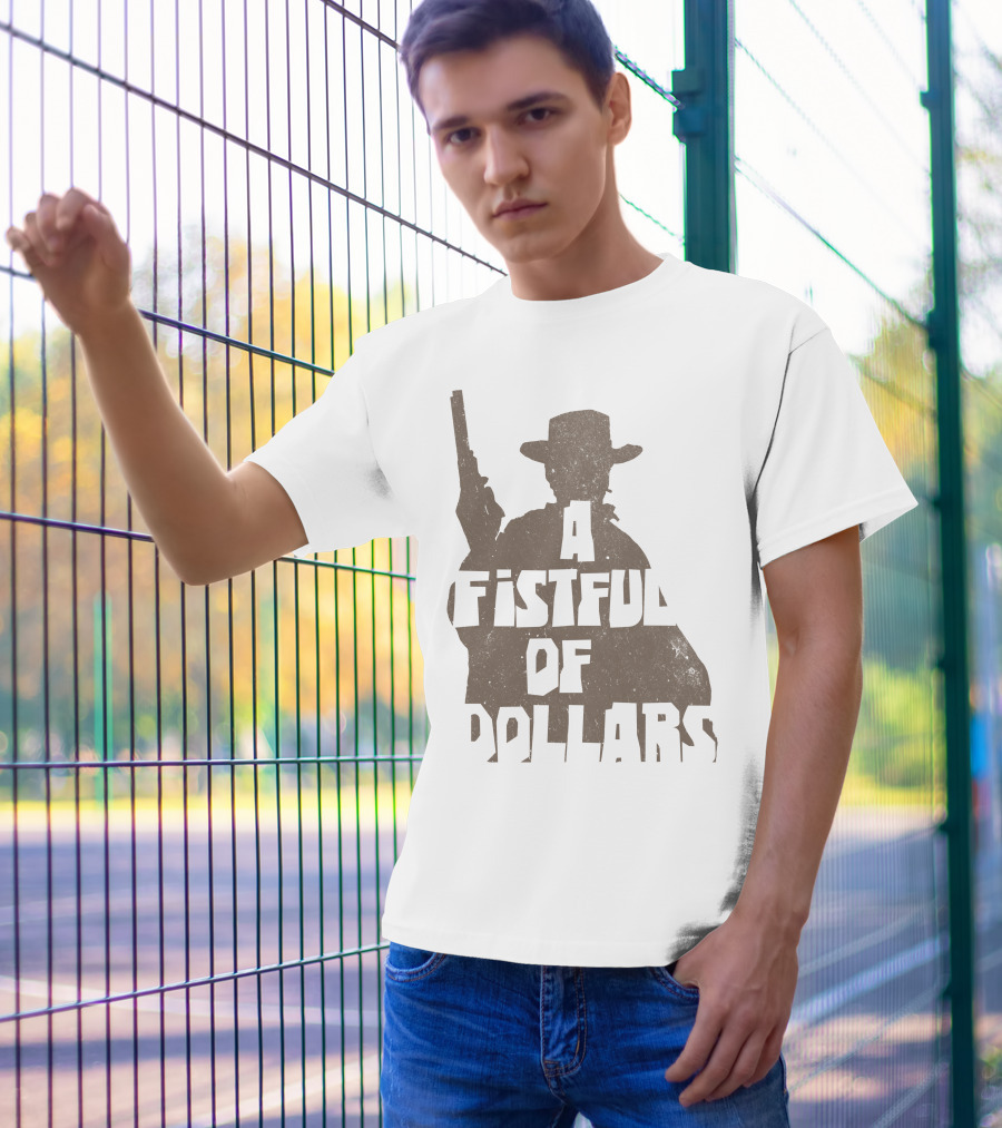 A Fistful Of Dollars Cowboy Silhouette With Revolver T-Shirt