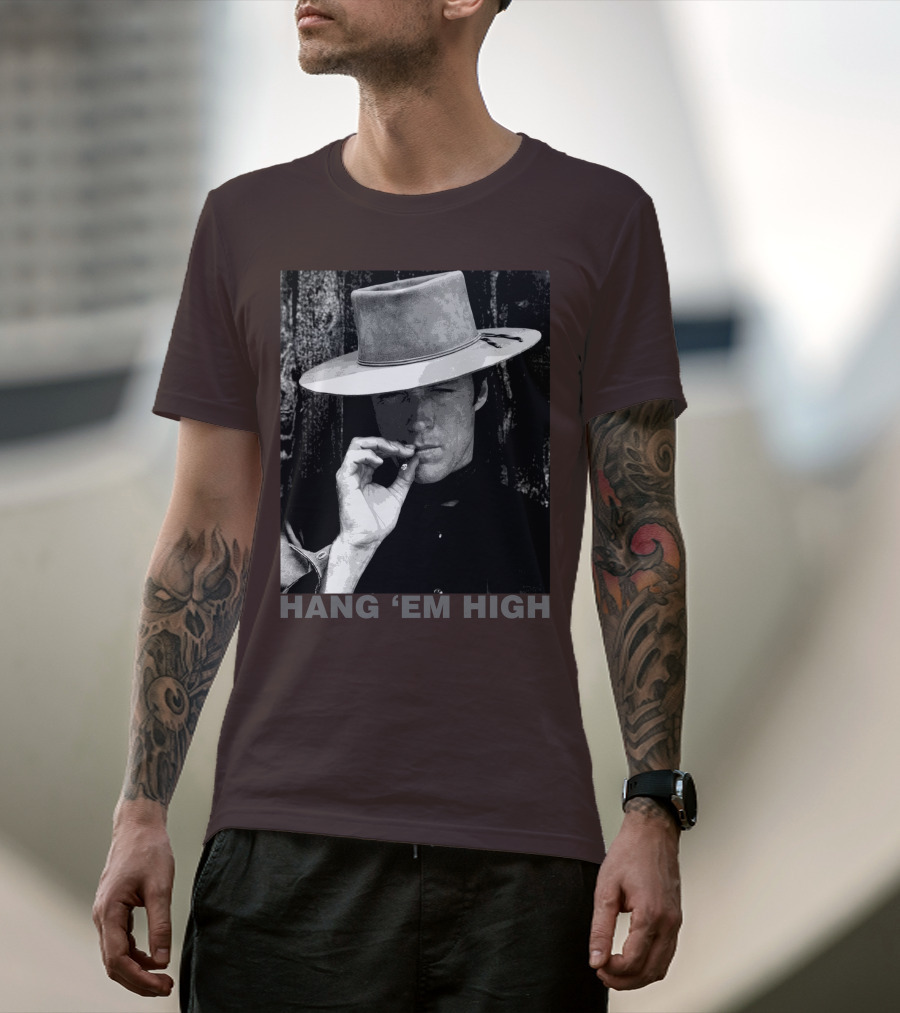 Hang 'Em High Western Style Cowboy Smoking T-Shirt