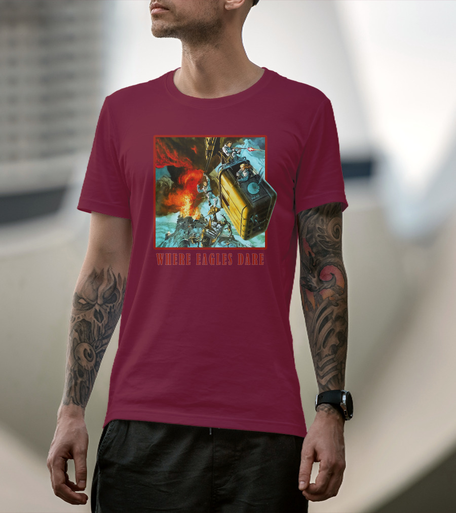 Where Eagles Dare Cable Car Adventure Explosive Action Scene 001 T-Shirt