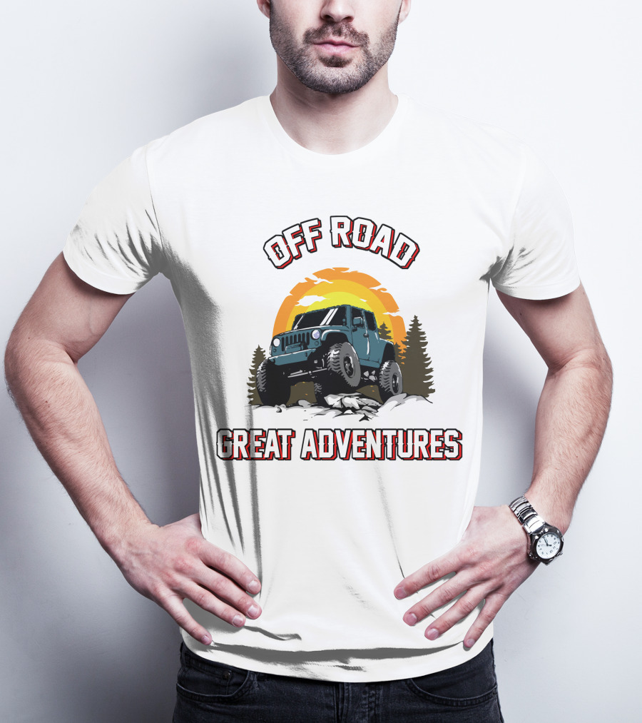 OFF ROAD GREAT ADVENTURES SUNSET JEEP ROCKS FOREST T-Shirt