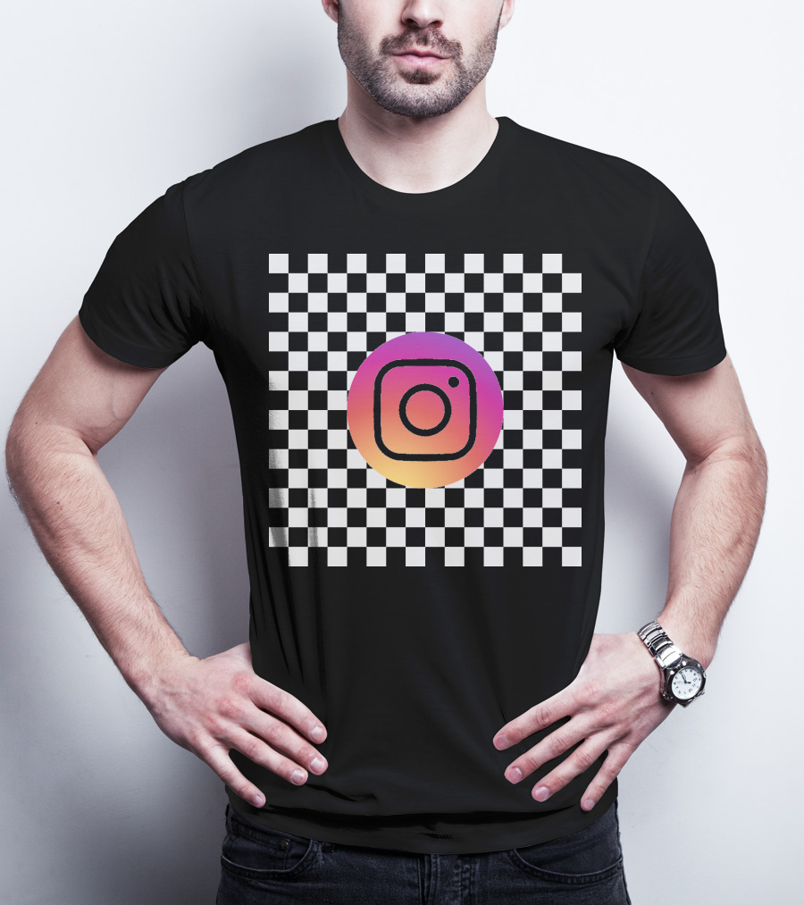 Mirror Log Scale Example Instagram Checkerboard T-Shirt