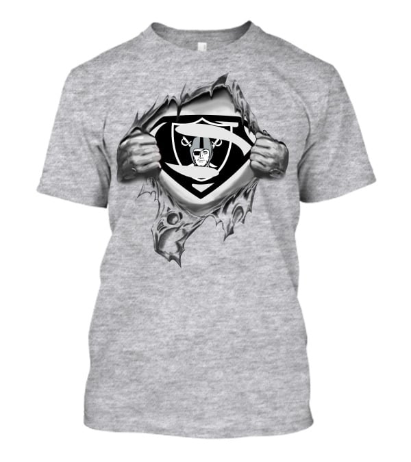 Oakland Raiders Superman Logo Shield Burst T-Shirt