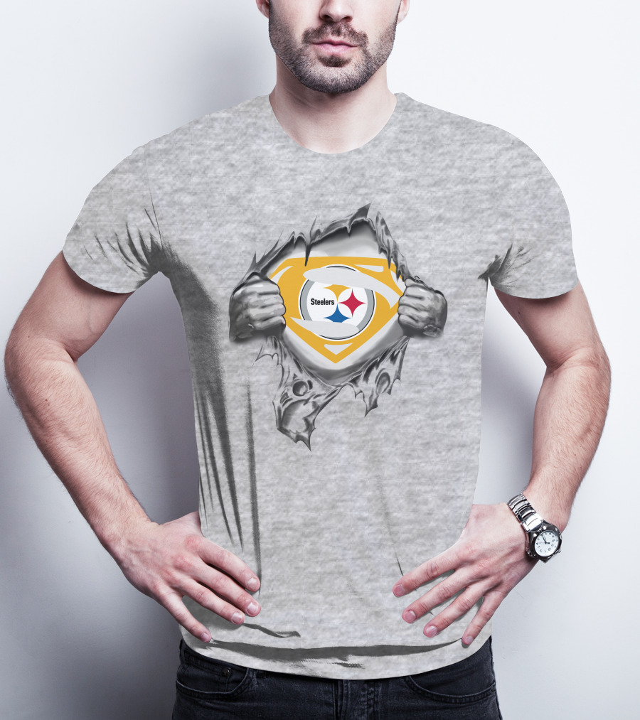 Steelers Logo Superhero Chest Reveal T-Shirt