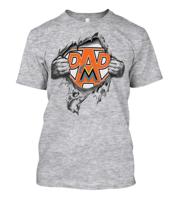 Miami Marlins Super Dad Hero T-Shirt