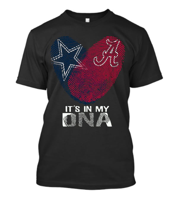 Cowboys Alabama It's In My Dna Star And A Fingerprint T-Shirt