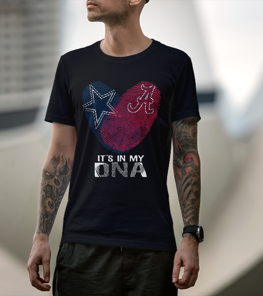 Cowboys Alabama It's In My Dna Star And A Fingerprint T-Shirt