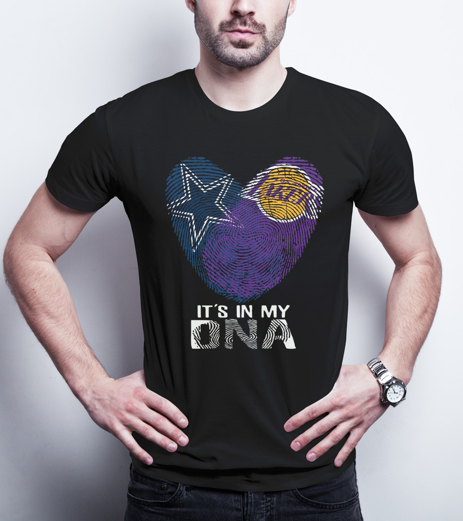 Cowboys And Lakers Star And Basketball It's In My DNA T-Shirt