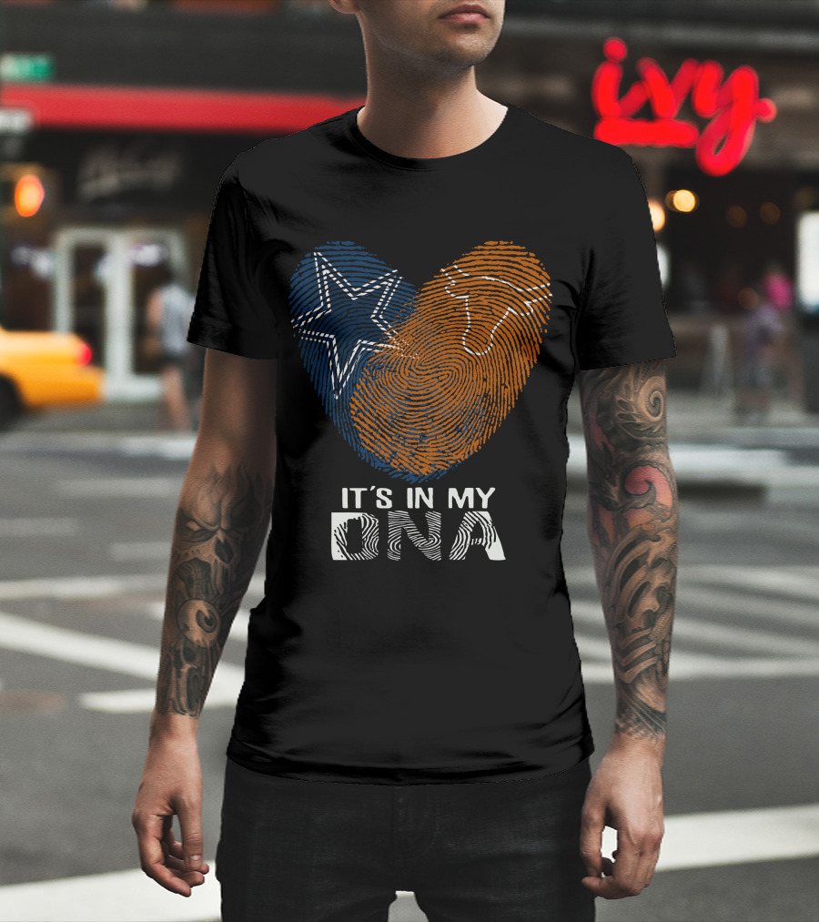 Cowboys Texas Longhorns Fingerprint It's In My DNA T-Shirt