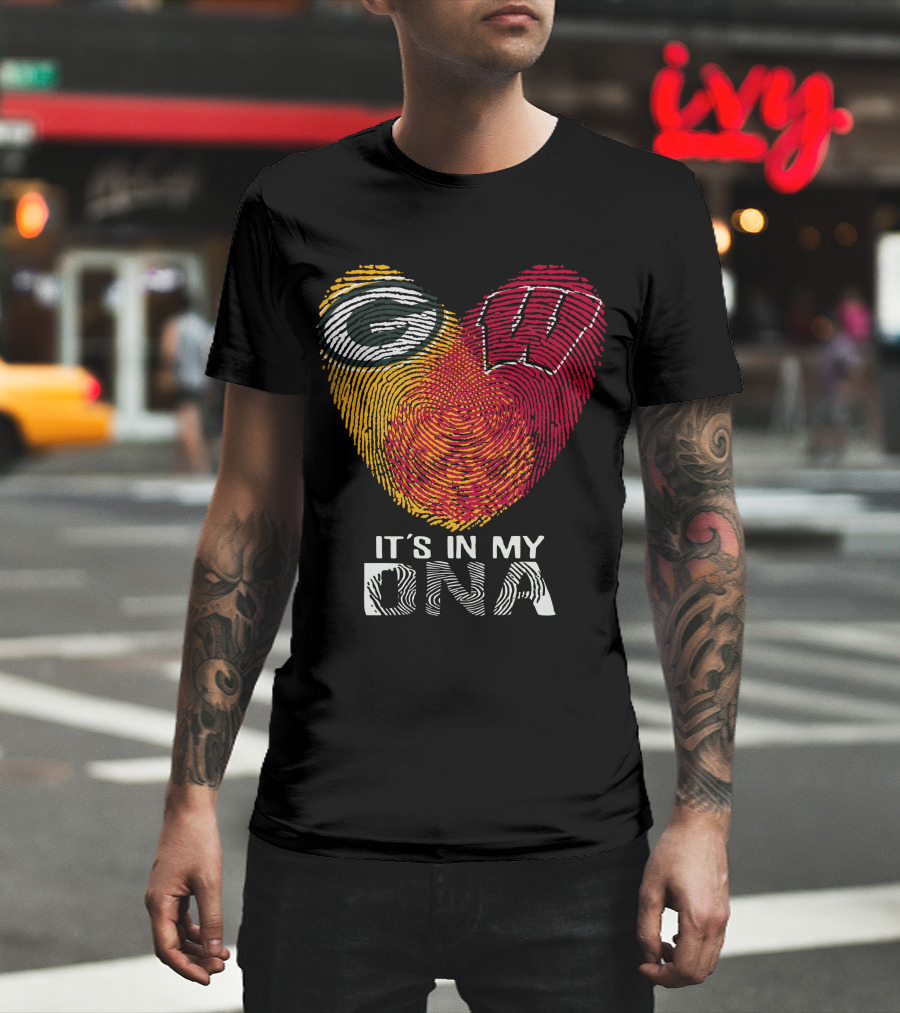 Packers Wisconsin Badgers Fingerprint It's In My DNA T-Shirt