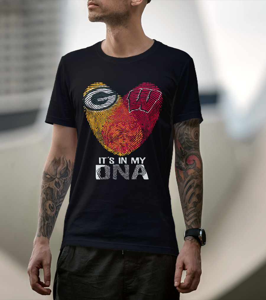 Packers Wisconsin Badgers Fingerprint It's In My DNA T-Shirt