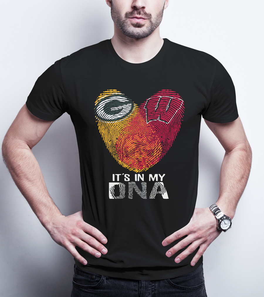 Packers Wisconsin Badgers Fingerprint It's In My DNA T-Shirt