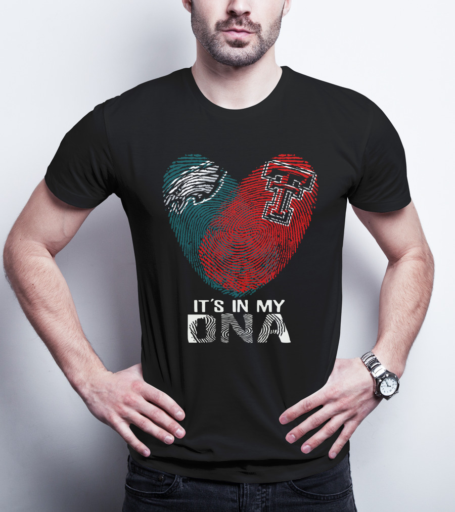 Philadelphia Eagles Texas Tech Fingerprint It's In My DNA T-Shirt
