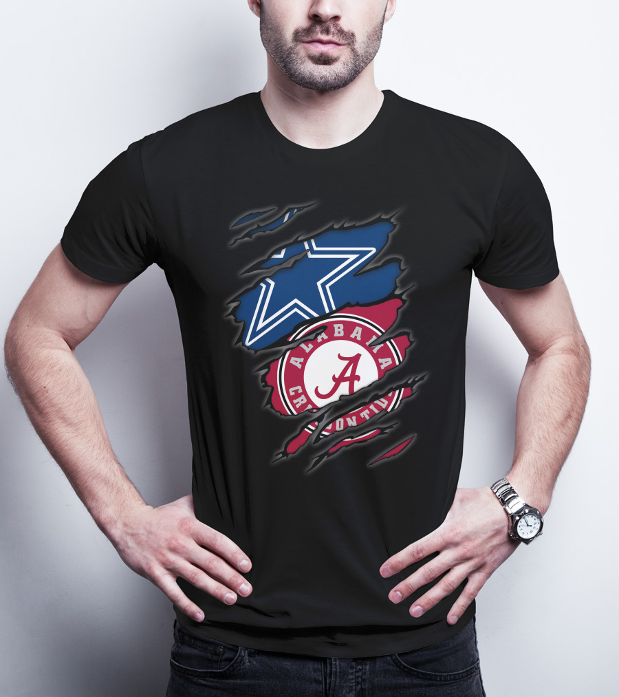 Cowboys Star Meets Alabama Crimson Tide Fusion T-Shirt