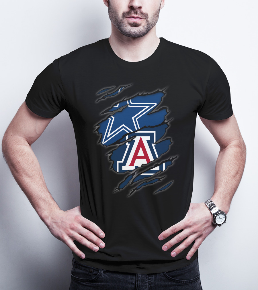Cowboys Star And Arizona Wildcats A Logo Combination T-Shirt