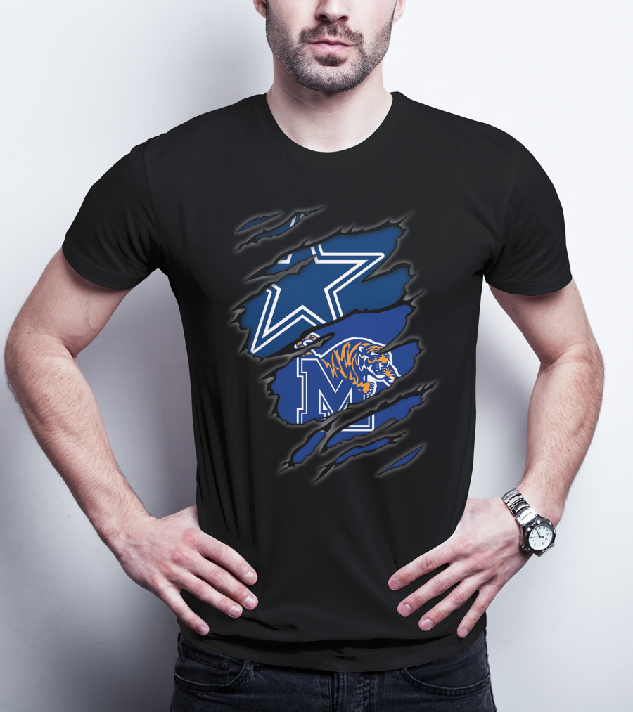 Dallas Cowboys Memphis Tigers Logo Mashup T-Shirt