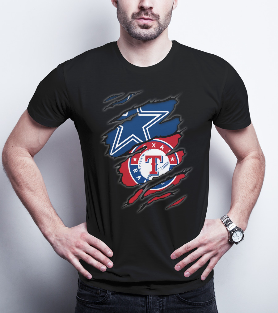 Dallas Cowboys Texas Rangers Logo Fusion T-Shirt