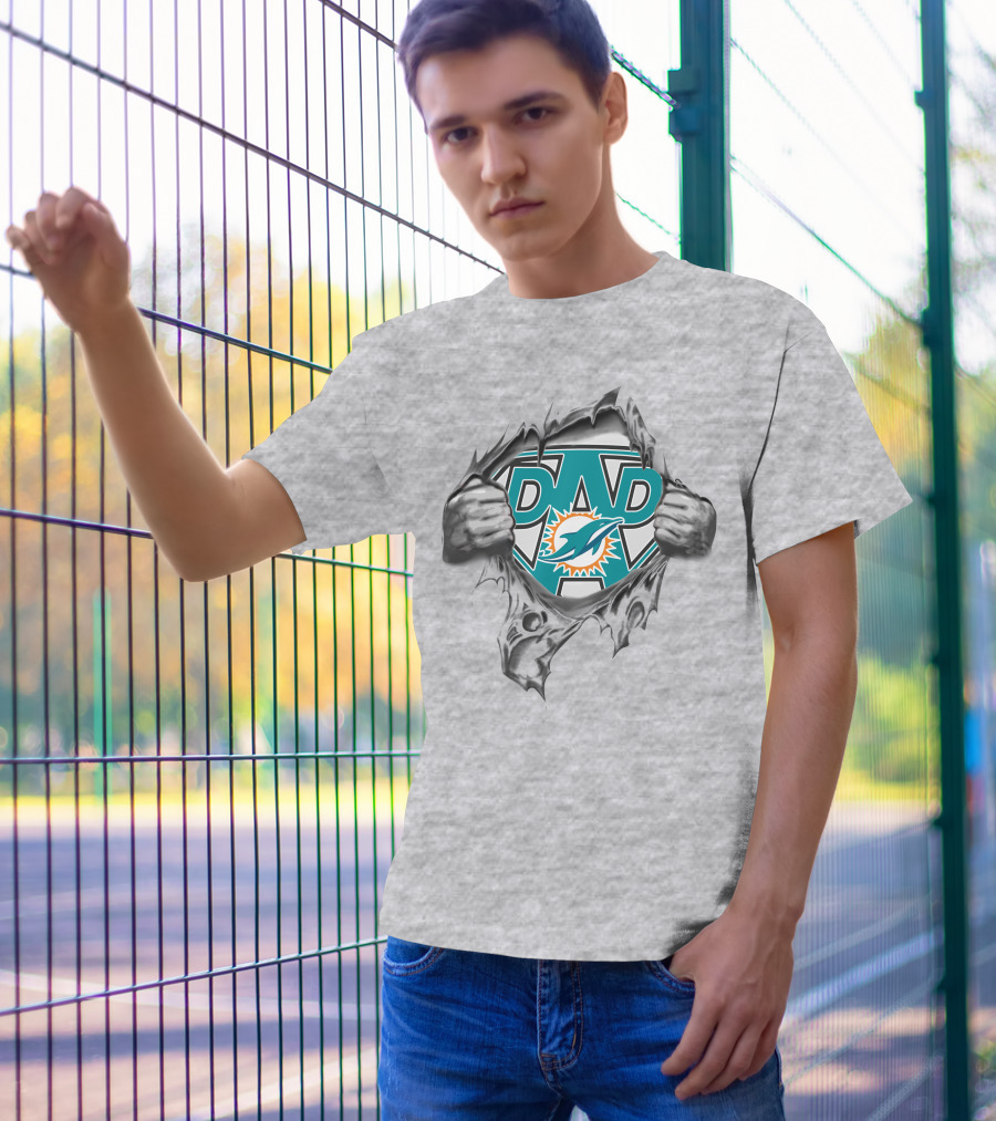Super Dad Miami Dolphins Superman T-Shirt