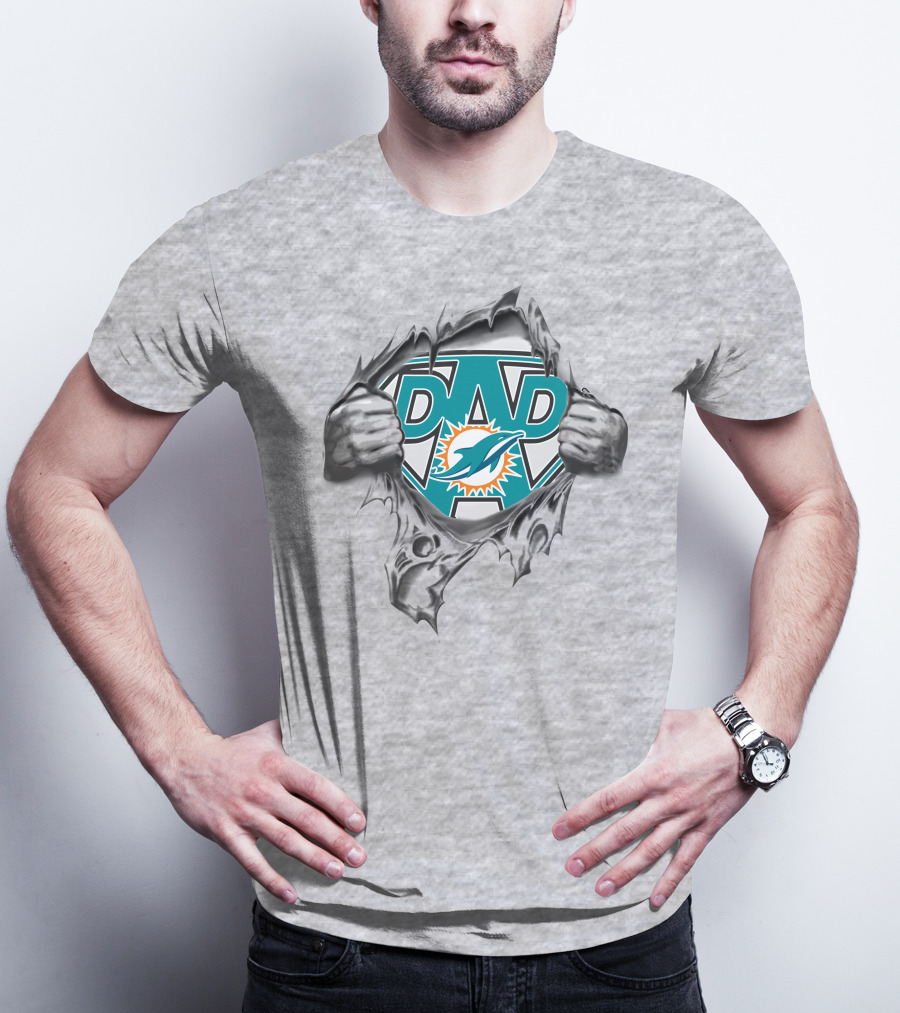 Super Dad Miami Dolphins Superman T-Shirt