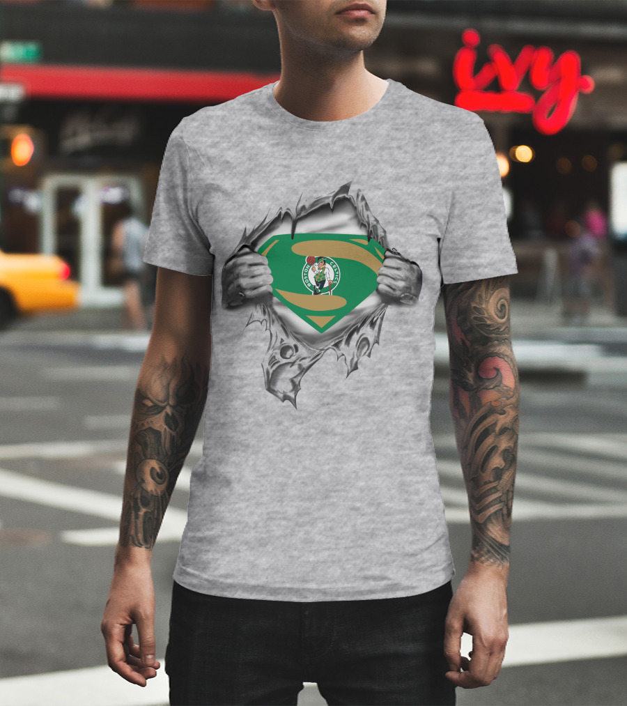 Boston Celtics Superman Logo Tear T-Shirt