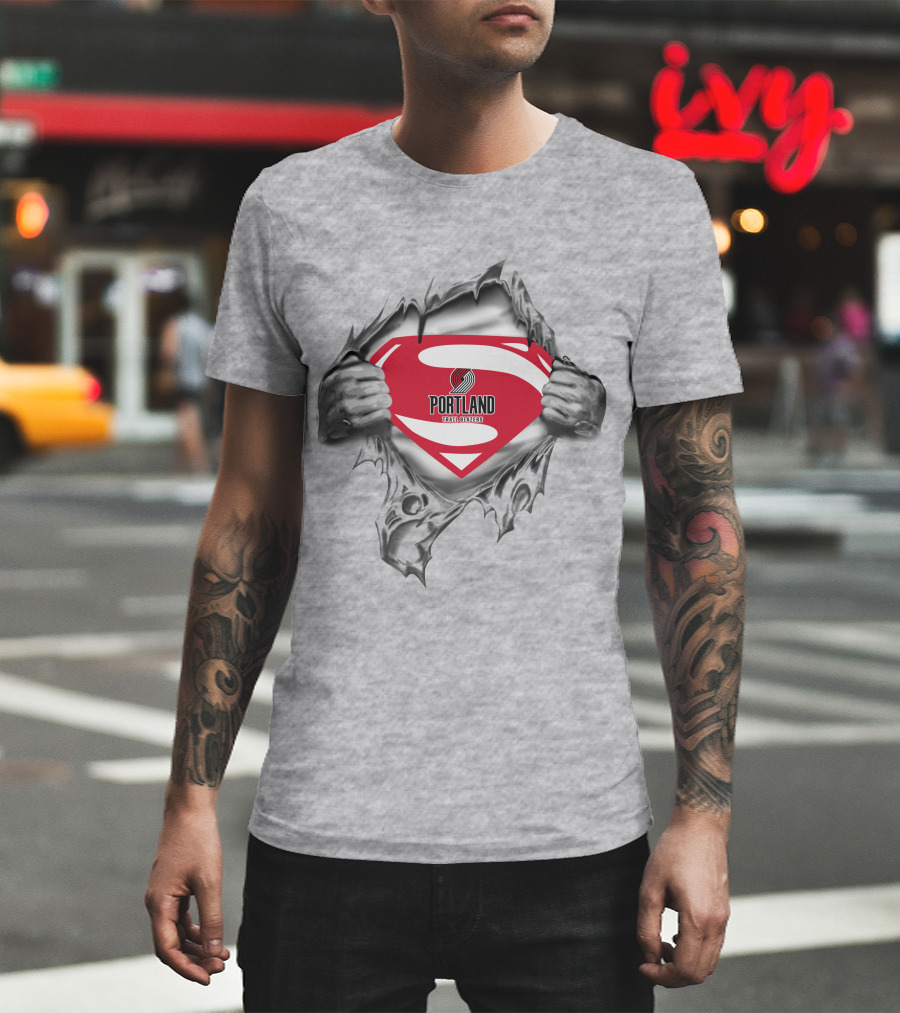 Portland Trail Blazers Superman Emblem T-Shirt