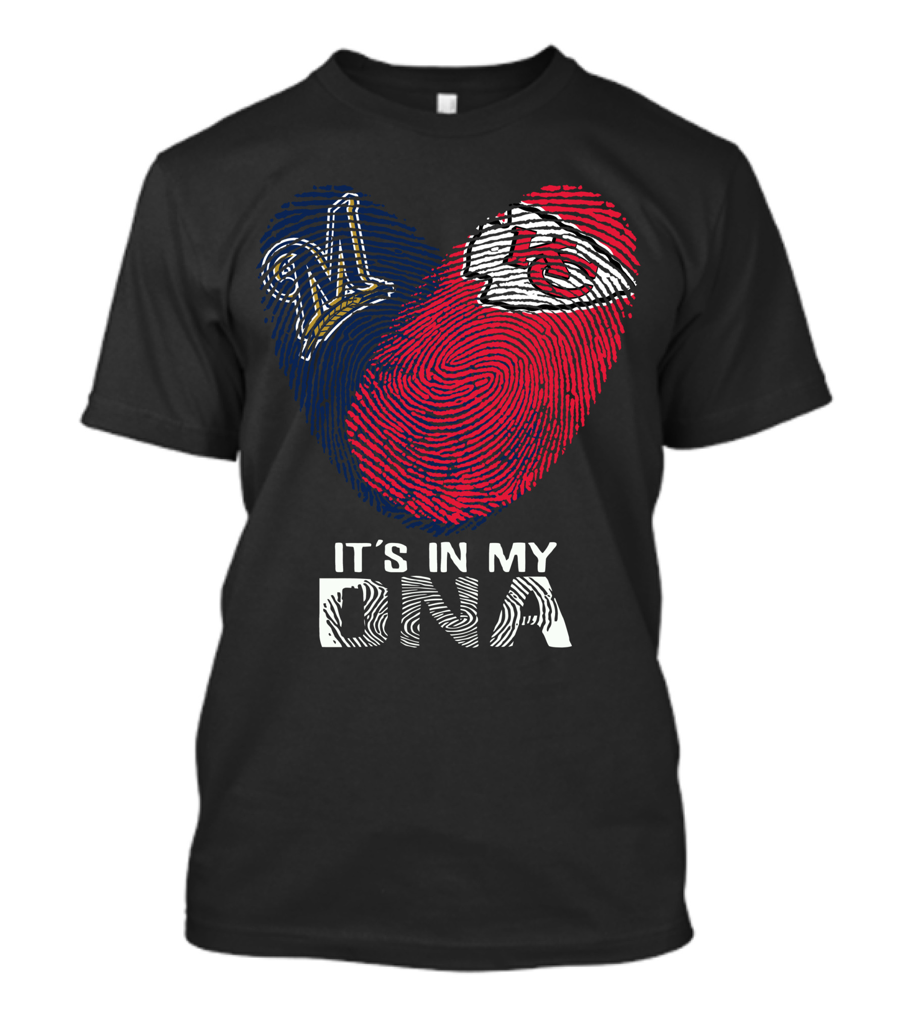 Milwaukee Brewers Kansas City Chiefs It's In My DNA T-Shirt