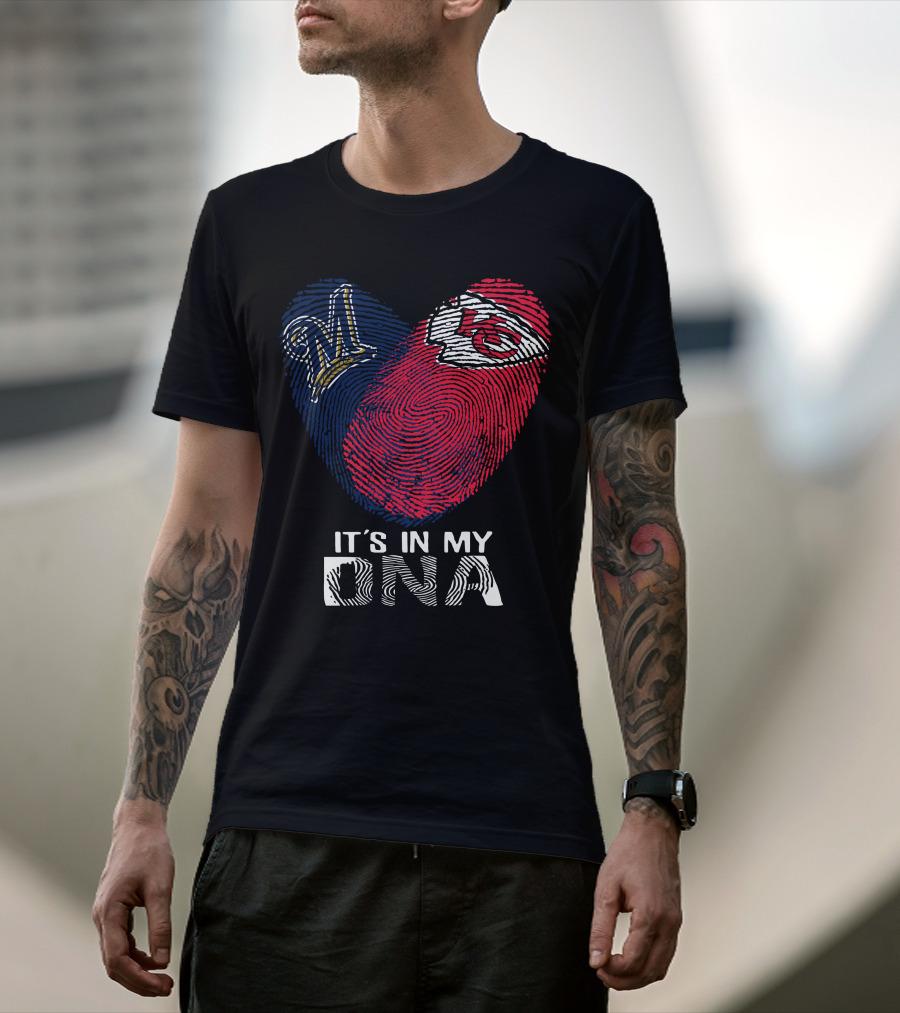 Milwaukee Brewers Kansas City Chiefs It's In My DNA T-Shirt