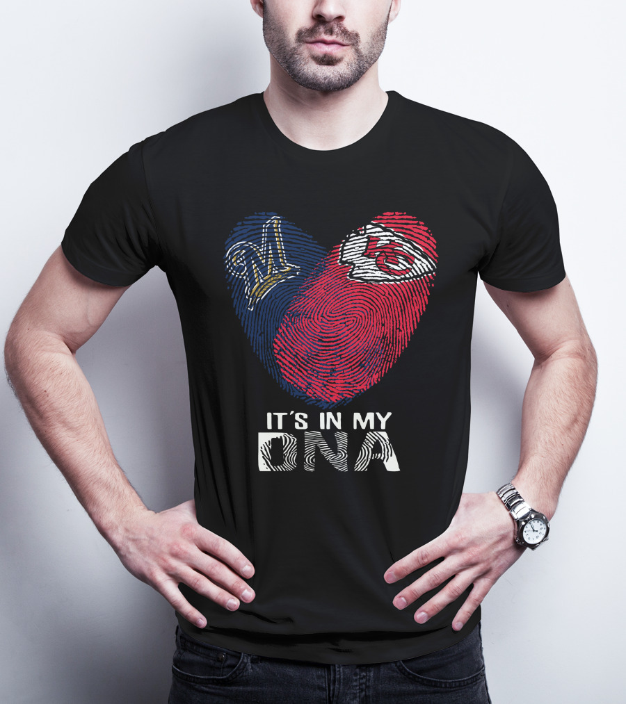 Milwaukee Brewers Kansas City Chiefs It's In My DNA T-Shirt