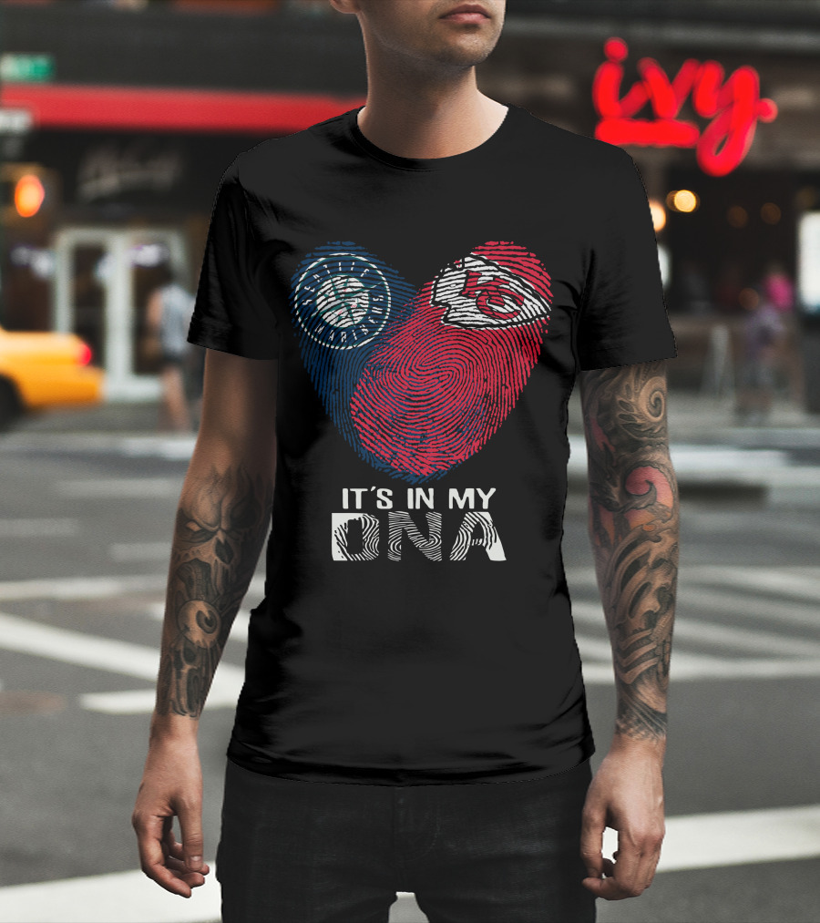 Seattle Mariners Kansas City Chiefs It's In My DNA T-Shirt