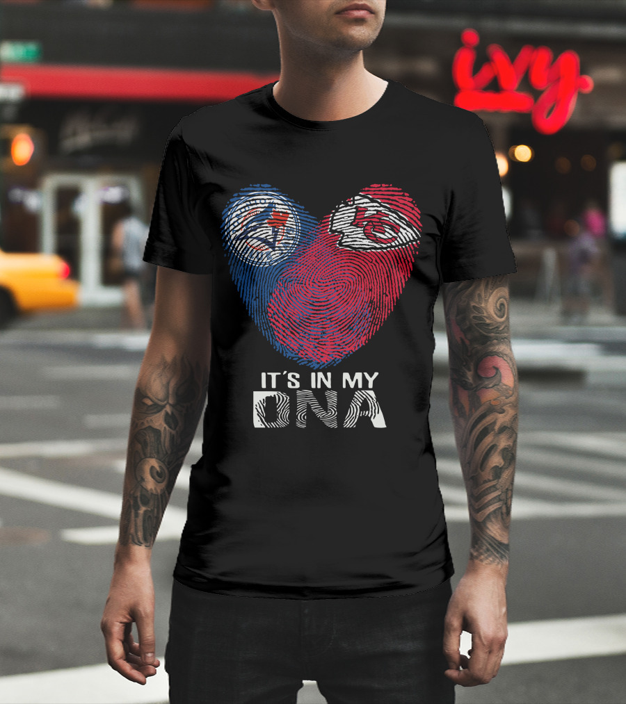 Toronto Blue Jays Chiefs It's In My DNA Fingerprint Heart T-Shirt