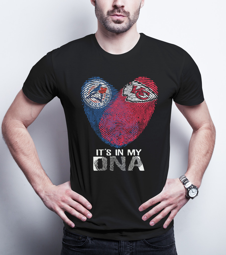 Toronto Blue Jays Chiefs It's In My DNA Fingerprint Heart T-Shirt