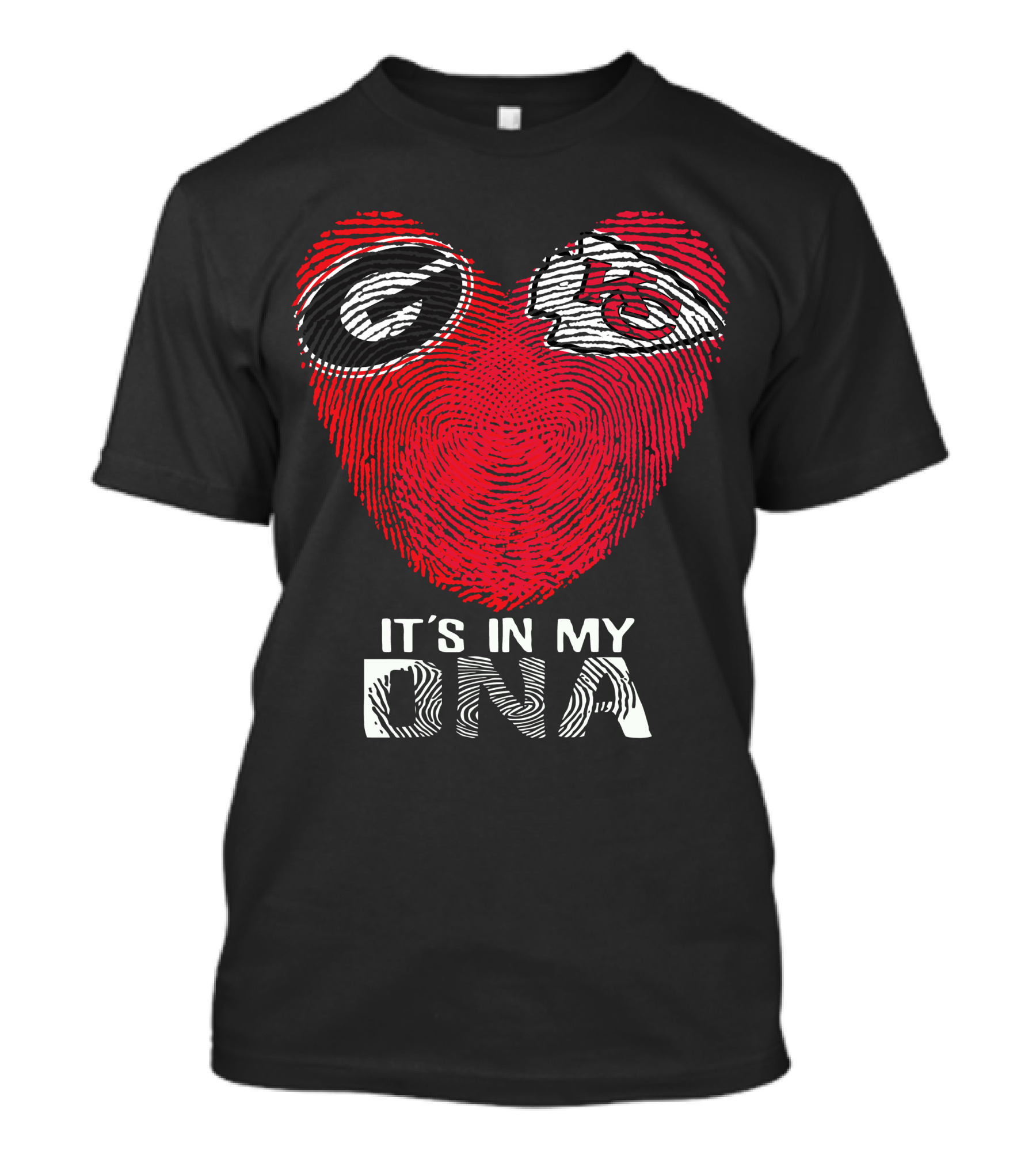 Georgia Bulldogs And Kansas City Chiefs Logo Heart It's In My Dna T-Shirt